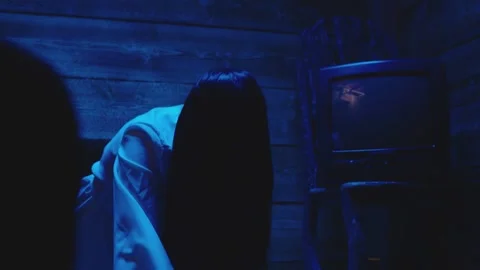 Scary Ghost Woman Crawling or Walking In... | Stock Video | Pond5