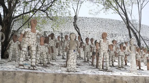 Scary human sculptures, recycled materia... | Stock Video | Pond5