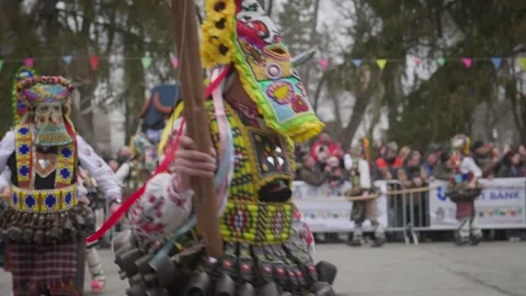 Scary masked Kukeri dance masquerade rit... | Stock Video | Pond5