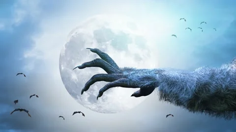 scary monster hand, furry werewolf paw f... | Stock Video | Pond5