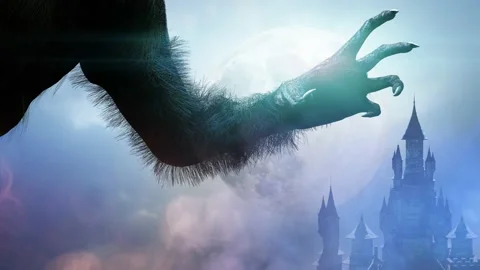 scary monster hand, furry werewolf paw f... | Stock Video | Pond5
