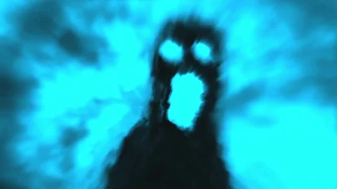 Scary monster shadow on blue background | Stock Video | Pond5