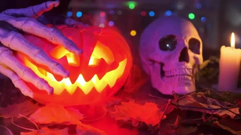 The scary paws of a witch touch, stroke ... | Stock Video | Pond5