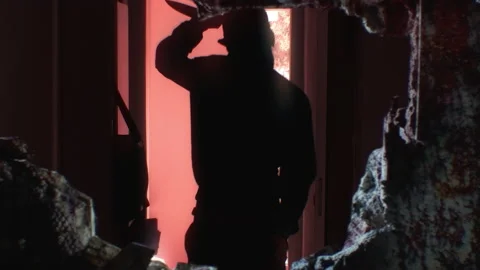 Scary Psycho Knife Attack Zoom In Hole I... | Stock Video | Pond5