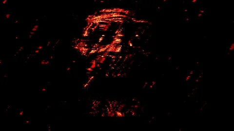 Scary red zombie faces with glitch effec... | Stock Video | Pond5