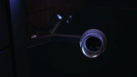 Scary robotic CCTV camera guarding a mal... | Stock Video | Pond5