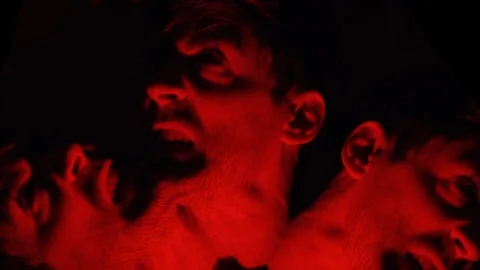 Scary shots of a man possessed with rage... | Stock Video | Pond5