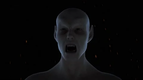 Scary Vampire Crying in Firely Sparks Ba... | Stock Video | Pond5