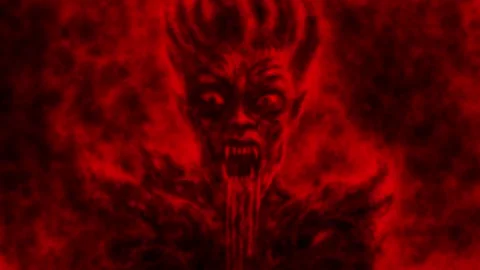 Scary vampire demon 2D animation Horror ... | Stock Video | Pond5