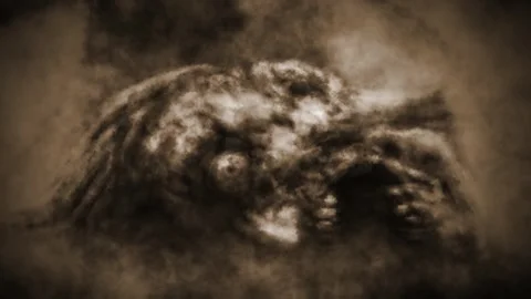 Scary zombie head 2D animation. Dark mov... | Stock Video | Pond5