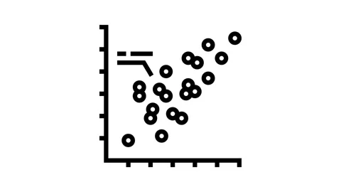 scatter plots line icon animation | Stock Video | Pond5