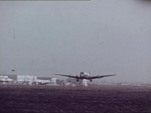 Scene of airplane take off and flying ov... | Stock Video | Pond5