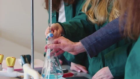Scene from the college science lab. Chem... | Stock Video | Pond5