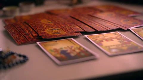 Scene of fortune-teller forecasting fate... | Stock Video | Pond5