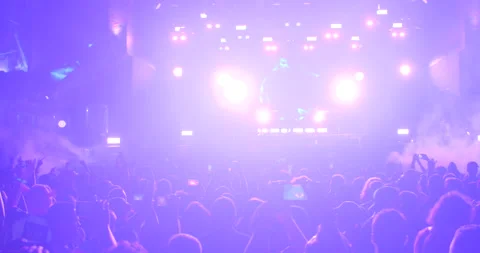 Scene glowing lights, upward movement of... | Stock Video | Pond5