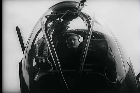 Scene of pilot inside the cockpit of B-1... | Stock Video | Pond5