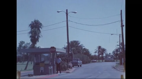 Scene of security guard at entrance of U... | Stock Video | Pond5