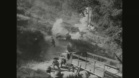 Scene of soldiers running and boarding m... | Stock Video | Pond5