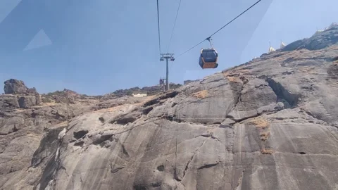 A scene taken from inside the ropeway go... | Stock Video | Pond5