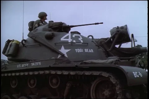 Scene of USA tank compound showing tanks... | Stock Video | Pond5