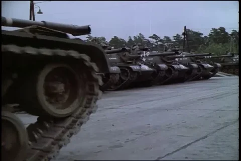 Scene of USA tank compound showing tanks... | Stock Video | Pond5