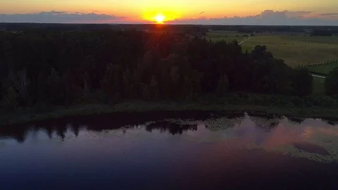 Scenery yellow red sunset sunlight sky w... | Stock Video | Pond5