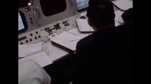 Scenes of NASA control room activities d... | Stock Video | Pond5