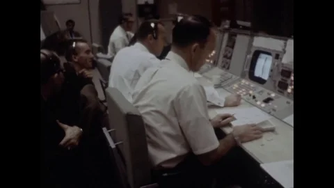 Scenes of NASA control room activities d... | Stock Video | Pond5