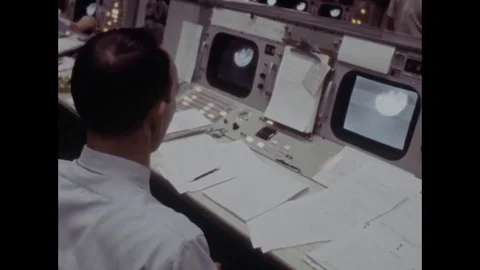 Scenes of NASA control room activities d... | Stock Video | Pond5