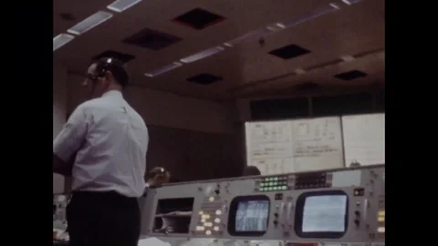 Scenes of NASA control room activities d... | Stock Video | Pond5