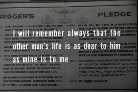 Scenes of riggers pledge and paratrooper... | Stock Video | Pond5