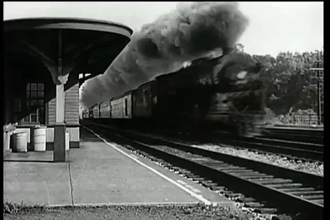 Scenes of steam train moves on railroad ... | Stock Video | Pond5