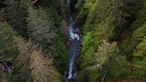 Scenic Aerial stationary view of rapid r... | Stock Video | Pond5