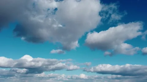 Scenic air view, sky with moving clouds ... | Stock Video | Pond5