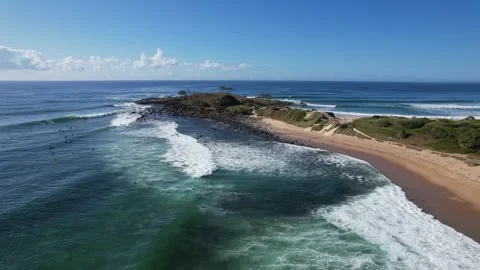 Scenic Angourie Point Beach With Foamy W... | Stock Video | Pond5