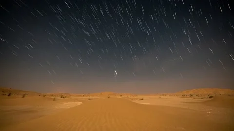 Scenic night sky with star trails at san... | Stock Video | Pond5