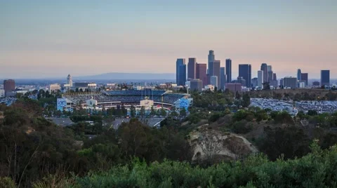 Scenic view downtown Los Angeles skyline... | Stock Video | Pond5