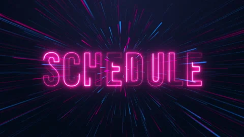 schedule - neon text with neon lines ani... | Stock Video | Pond5