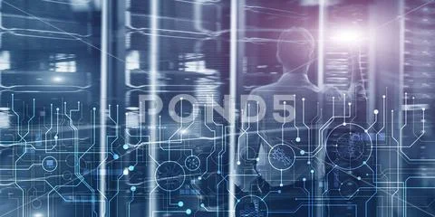 Photograph: Schematic electronic draft server room information ...