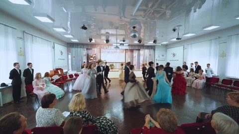 School ball, Pushkin ball, graduates dan... | Stock Video | Pond5