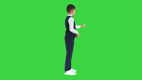 School boy touching virtual screen on a ... | Stock Video | Pond5