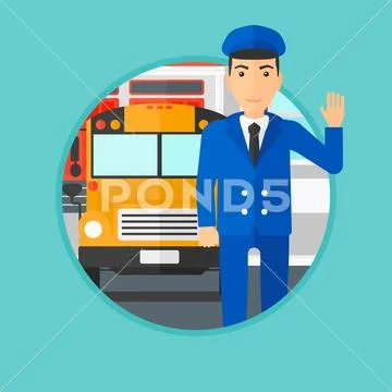 School bus driver.: Vector, Graphic, Illustration #80538045