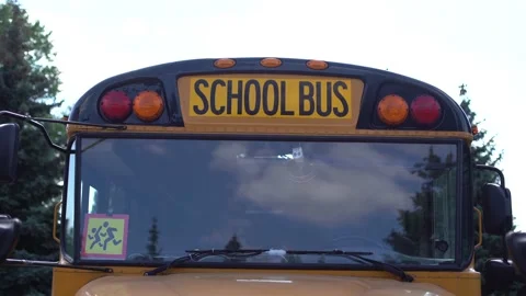 school bus lettering, school bus sign. | Stock Video | Pond5
