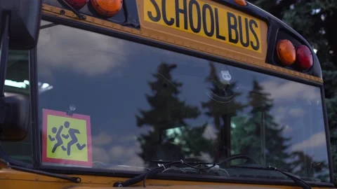 school bus lettering, school bus sign. | Stock Video | Pond5