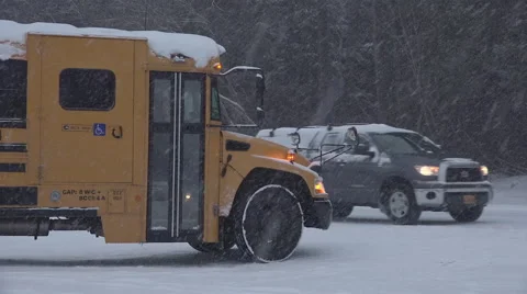 School Bus Snow Stock Footage ~ Royalty Free Stock Videos | Pond5