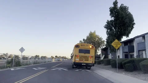 School Bus Stop on Road | Stock Video | Pond5