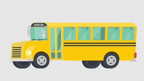 School bus. Vehicle animation. Cartoon | Stock Video | Pond5