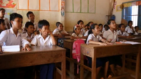 School children learning in classroom 4k... | Stock Video | Pond5