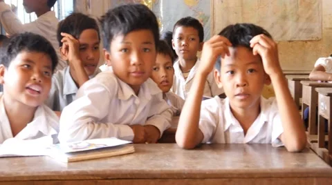 School children learning in classroom 4k... | Stock Video | Pond5