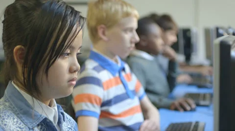 Computer Lab Kids Stock Video Footage | Royalty Free Computer Lab Kids ...